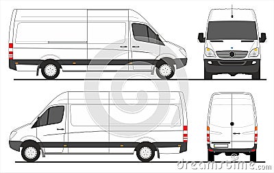 Mercedes Sprinter Van LWB Stock Vector - Image: 76860241