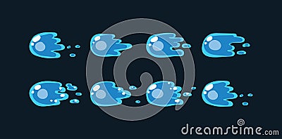 Sprite Sheet Of A Water Wave, Water Splashes. Animation For Game Or ...