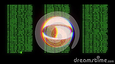 Encrypted Fast Long Scrolling Programming Security Hacking Code Data Flow Stream on Black White ...