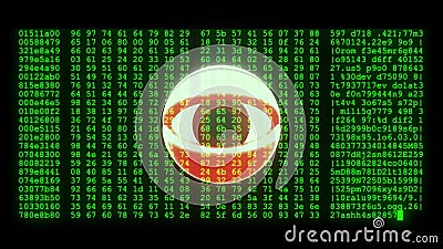 Encrypted Fast Long Scrolling Programming Security Hacking Code Data Flow Stream on Black White ...