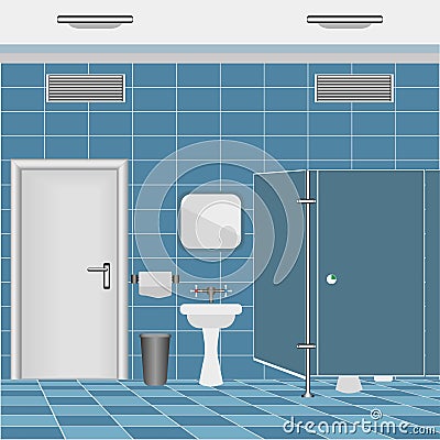 Square Background In The Form Of A Public Restroom Cartoon Vector ...