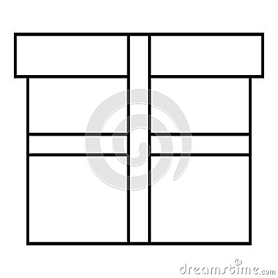 Square Box Icon, Outline Style Stock Vector - Image: 84448933