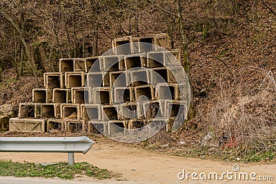 Concrete Culverts Stacked In Rows Royalty-Free Stock Photo ...