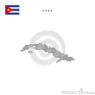 Square Dots Pattern Map Of Cuba. Cuban Dotted Pixel Map With Flag ...