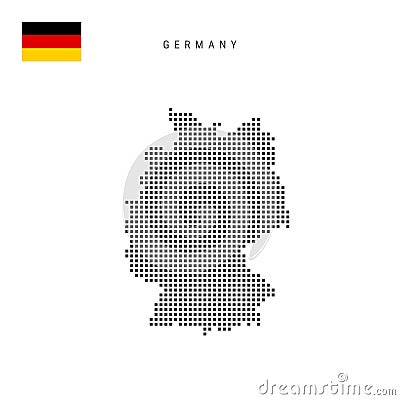 Square Dots Pattern Map Of Germany. German Dotted Pixel Map With Flag ...