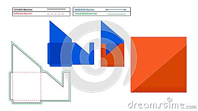 Square Envelope, Custom And Luxury Triangle Cut Envelope Dieline ...