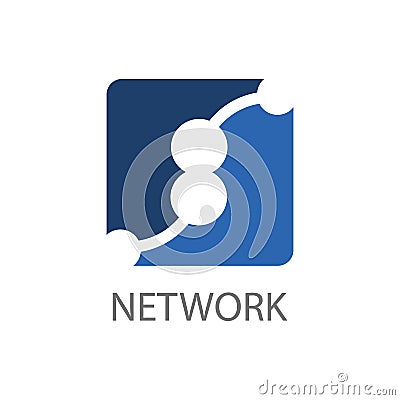 Square Network Link Logo Concept Design. Symbol Graphic Template ...