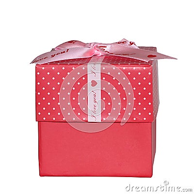 Square Pink Gift Box Isolated Stock Photo - Image: 23367440