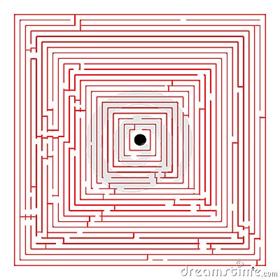 Square Red Maze Royalty Free Stock Photography - Image: 12714177