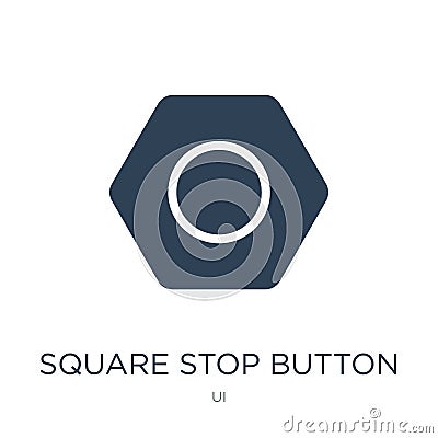 Square Stop Button Icon In Trendy Design Style. Square Stop Button Icon ...