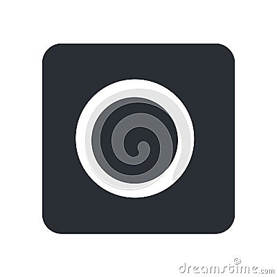 Square Stop Button Icon Vector Sign And Symbol Isolated On White ...