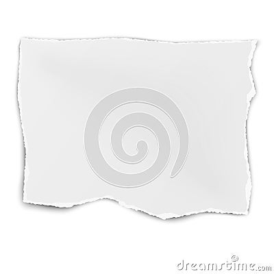 Square Tattered Paper Wisp Isolated On White Background Cartoon Vector ...
