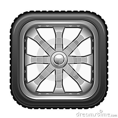 Square Wheel Vector Illustration | CartoonDealer.com #115998772