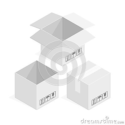 Square White Box Cartoon Vector | CartoonDealer.com #74245097