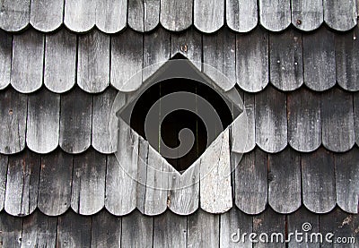 Square window in a wood cabin - Stock Image - Everypixel