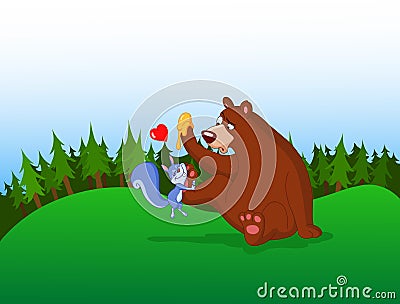 Squirrel And Bear Royalty Free Stock Image - Image: 12469146
