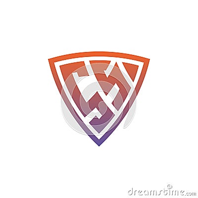 SS Logo Shield Monogram Gradient Style Design Vector Illustration ...