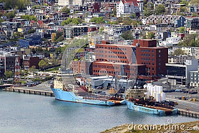 Dock for Fishing Boats in Harbor of St. John S Newfoundland. Stock ...
