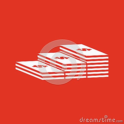 The Stack Of Banknotes Icon. Greenback, Bank Note, Money Symbol. Flat ...