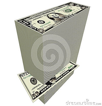 Stack Of Dollar Bills Cartoon Vector | CartoonDealer.com #5358683