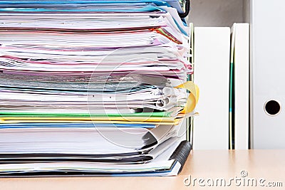 Stack Of Files On The Desk, Concept Of Overwork Royalty-Free Stock ...
