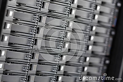 Stack Of Hard Drives In SAN At Datacenter Royalty-Free Stock ...