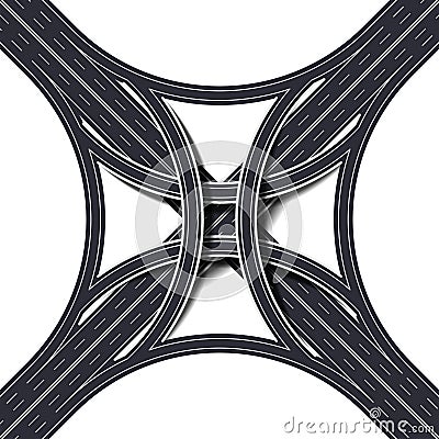 Stack Interchange Four Level Road, Four Way Interchange With Loop Ramps ...
