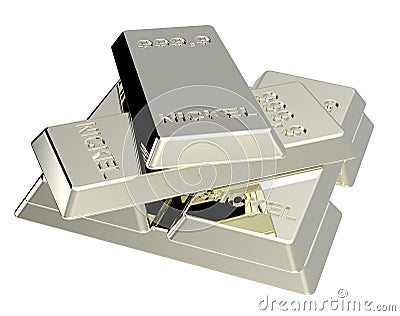 Stack Of Nickel Ingots Isolated On White. Stock Photography - Image ...