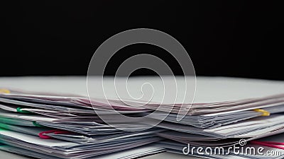 Stack Overload Document Report Paper on Black Background Stock Video ...