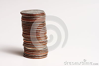 Stack Of Quarters Stock Photos - Image: 9918283