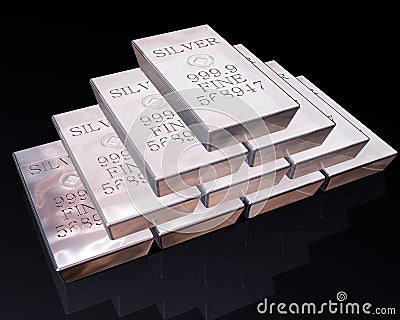 Stack Of Silver Bars Royalty Free Stock Images - Image: 5372509