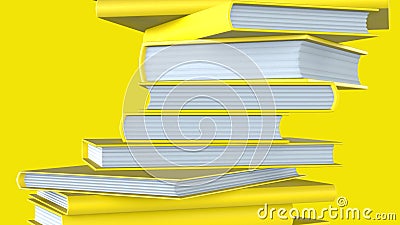 Stack of Yellow Books Isolated on Yellow Background. Stock Video ...
