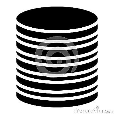 Stacked Circles Symbol. Archive, Webhosting, File-sharing Icon Vector ...