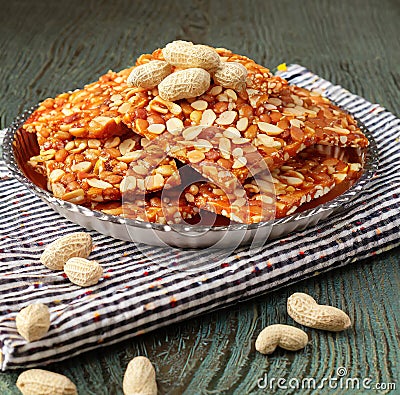 Stacked Peanuts Gachak Or Chikki Royalty-Free Stock Photography ...