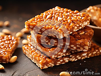 Stacked Peanuts Gachak Or Chikki Royalty-Free Stock Image ...