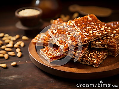 Stacked Peanuts Gachak Or Chikki Royalty-Free Stock Image ...