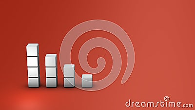 Stacked White Blocks. Downward Sloping Graph. Risk And Deterioration ...