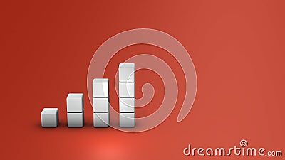 Stacked White Blocks. Upward Sloping Graph. Growth And Booming Concept ...