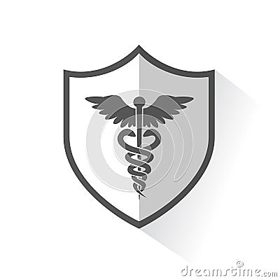 Staff Of Hermes On Shield Stock Illustration | CartoonDealer.com #110722078