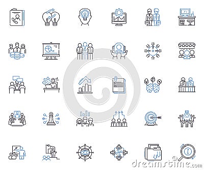 Staff Worker Line Icons Collection. Dedication, Reliability ...