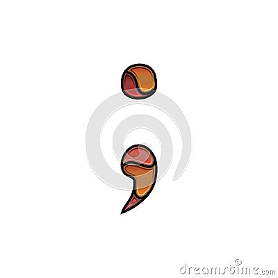 Stained Glass Font, Semicolon Royalty-Free Stock Image | CartoonDealer ...