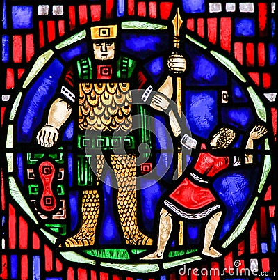 Stained Glass In Worms - David And Goliath Stock Image | CartoonDealer ...
