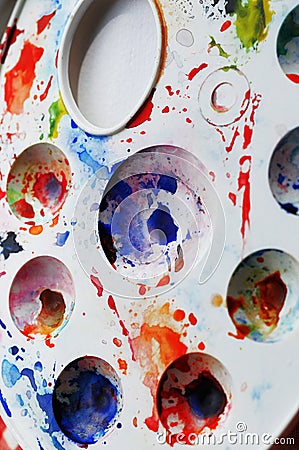 Stained watercolor palette - Stock Image - Everypixel