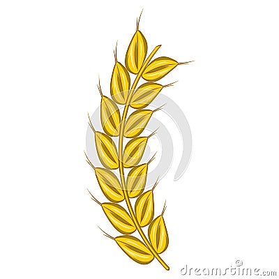 Stalk Of Ripe Barley Icon, Cartoon Style Vector Illustration ...