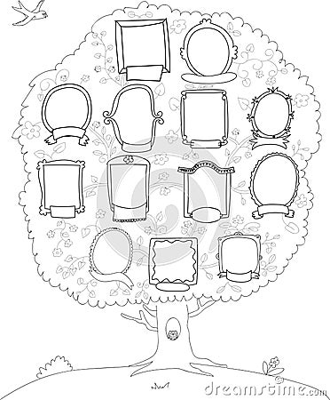 Stamboom, Genealogische Boom Vector Illustratie - Afbeelding: 69105745