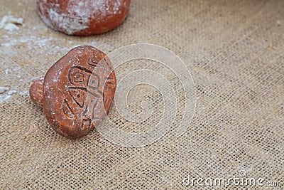 Stamp For Bread With Neolithic Drawings Stock Photo | CartoonDealer.com ...