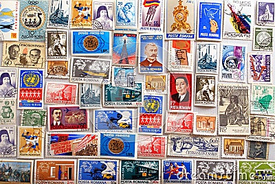 Stamp Collection Background Stock Photography - Image: 35287102