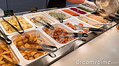 Stand with Eat in the Diner with Self-service Stock Video - Video of ...