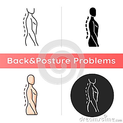 Standing Posture Correction Icon Cartoon Vector | CartoonDealer.com ...