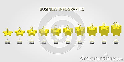 Star Chart Template For Infographic For Presentation For 10 Element ...